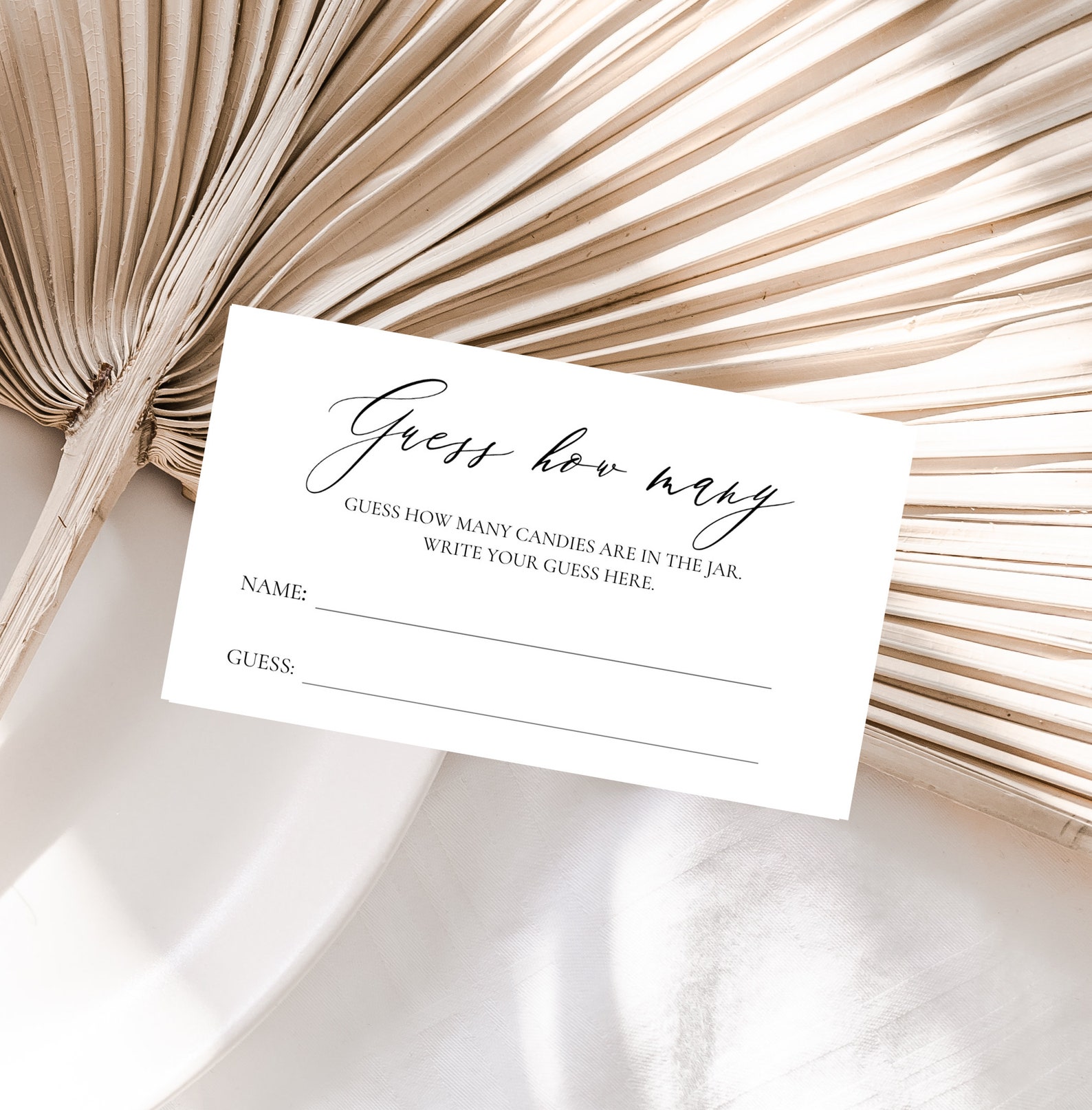 Editable Guessing Game Cards Printable Guess Cards Baby Shower Guessing ...