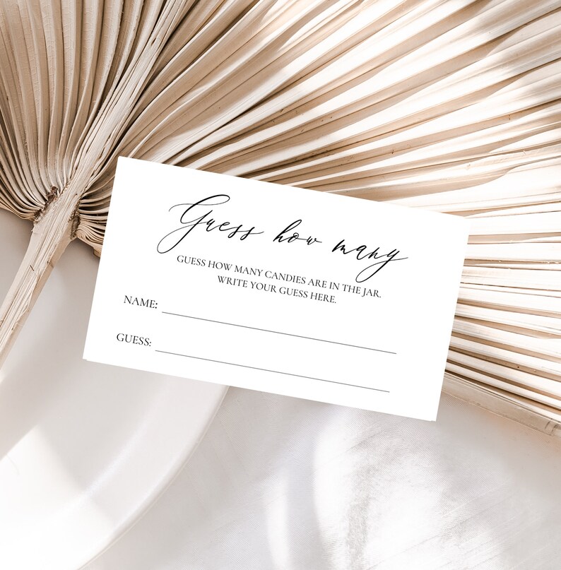 Editable Guessing Game Cards Printable Guess Cards Baby Shower Guessing ...