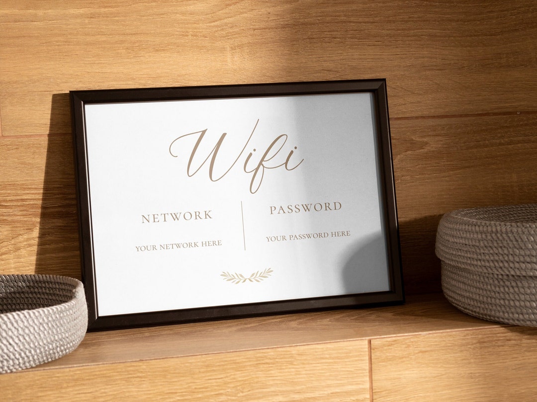 Wifi Password Sign, Editable Wifi Sign Template, Wifi Password ...