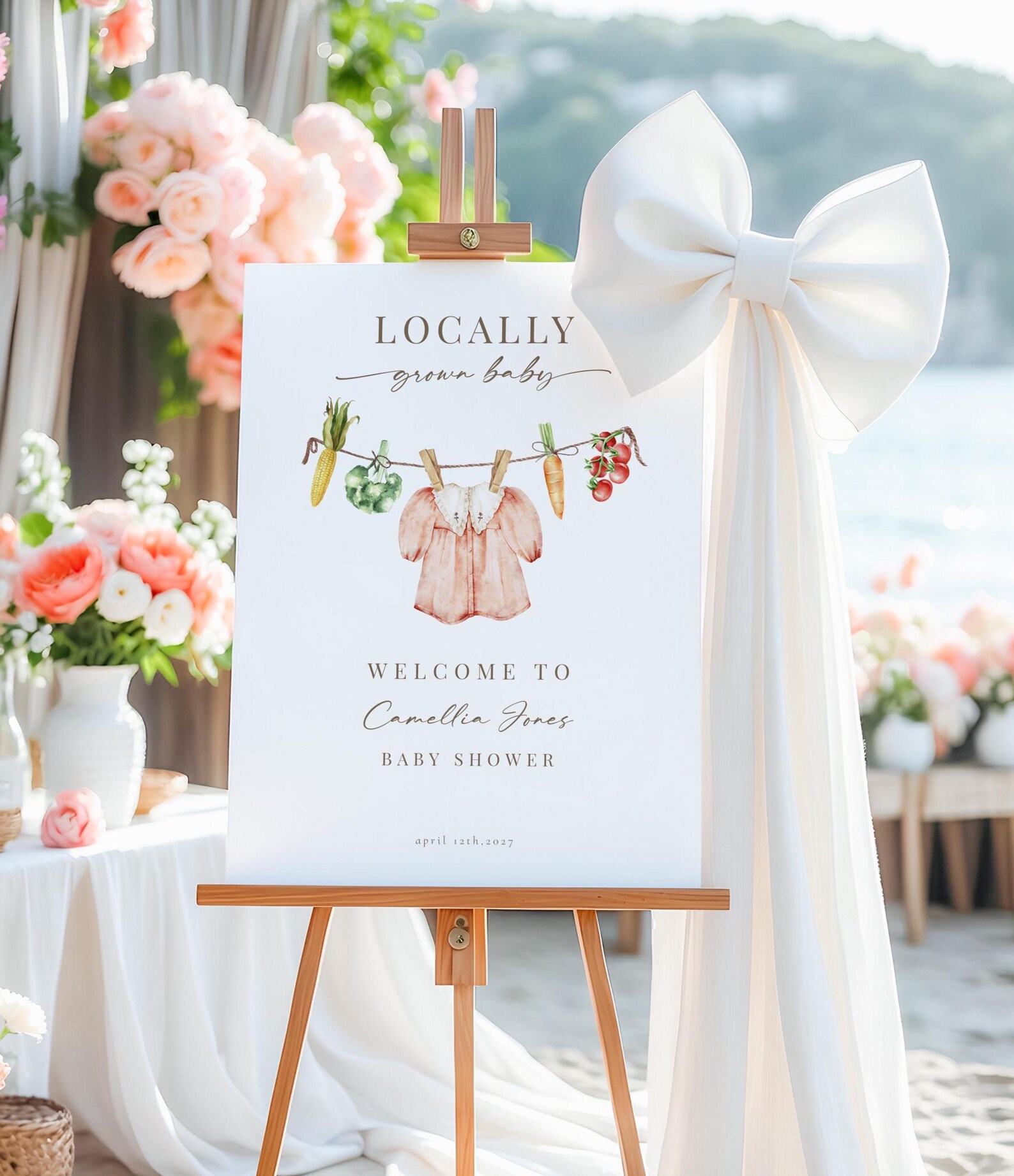 Locally Grown Baby Shower Welcome Sign, Farmers Market Baby Shower ...