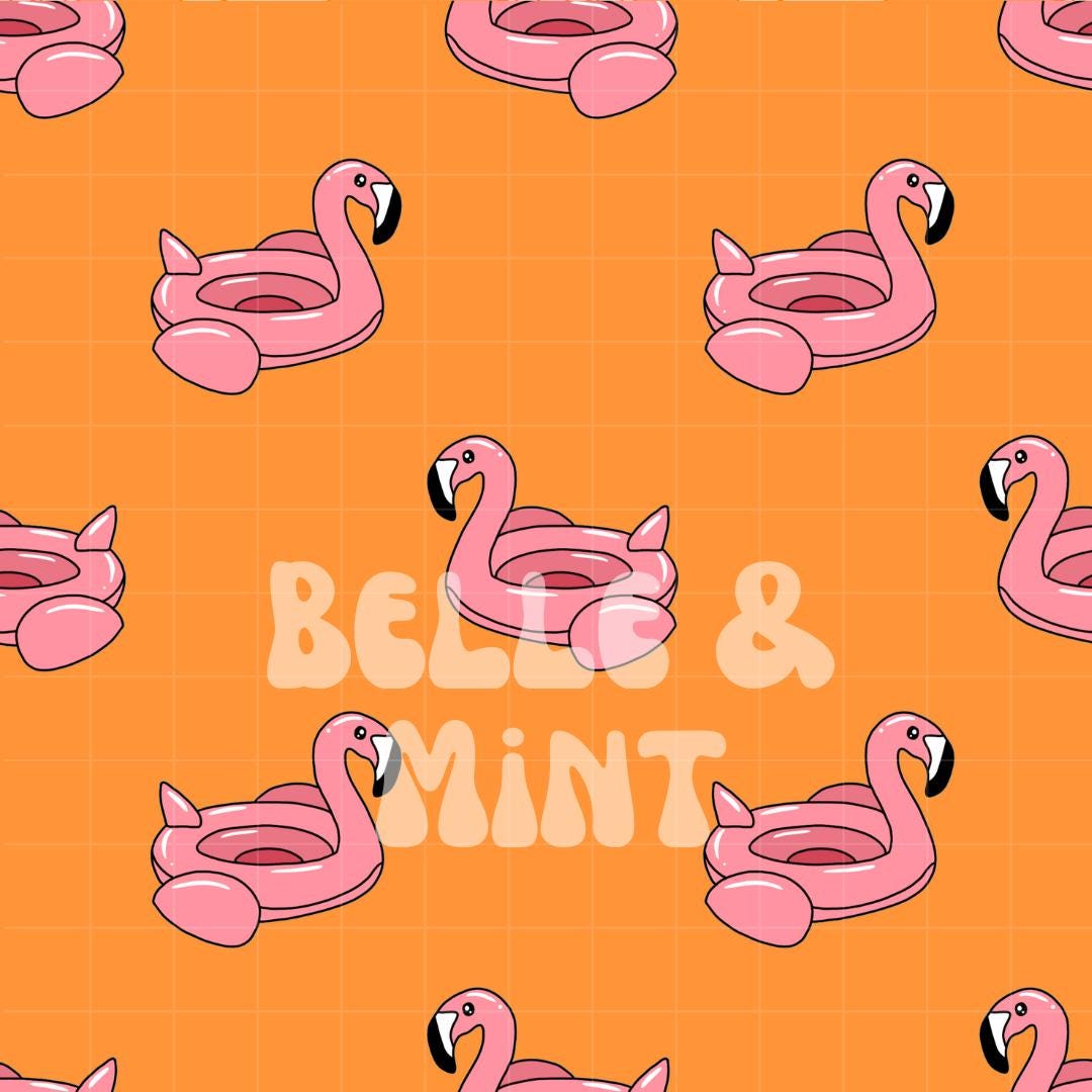 SWIM SAFE Flamingo Pool Floatie Seamless File Digital Download for ...