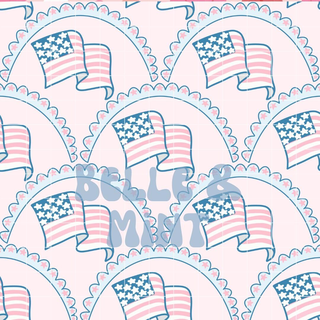 American Flag July Fourth Summer Seamless File Digital Download for ...