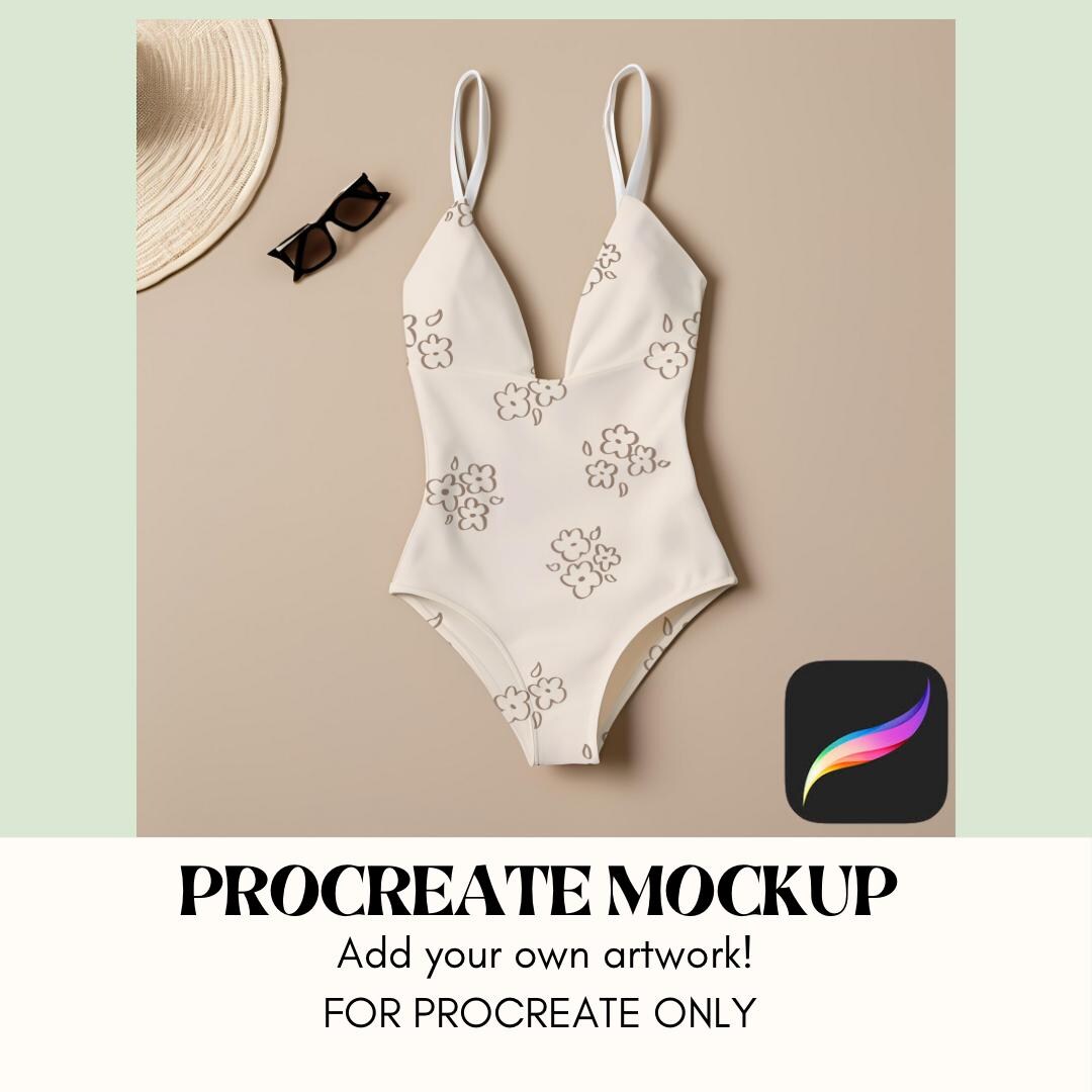 Procreate Mockup Women’s Bathing Swimsuit, Mockup Seamless Surface ...