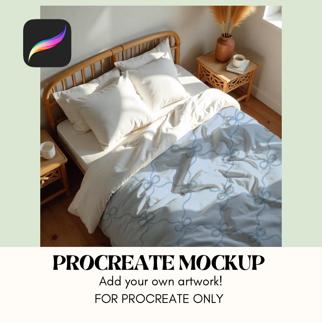 Procreate Mockup Duvet Comforter Bed Sheets, Mockup Seamless Surface ...