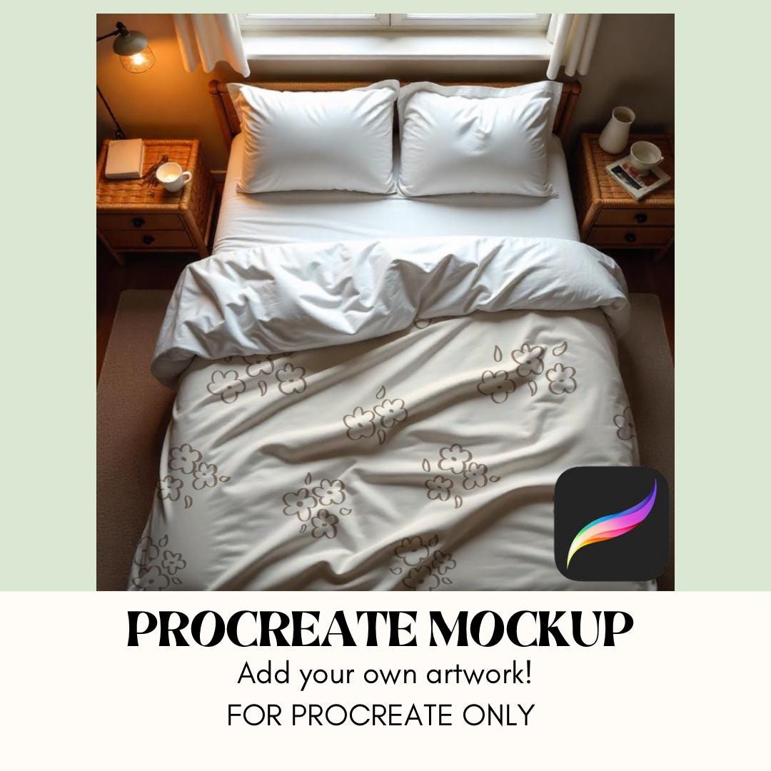 Procreate Mockup Duvet Comforter Bed Sheets, Mockup Seamless Surface ...