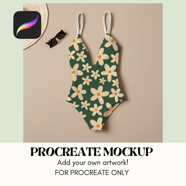 Procreate Mockup Women’s Bathing Swimsuit, Mockup Seamless Surface ...