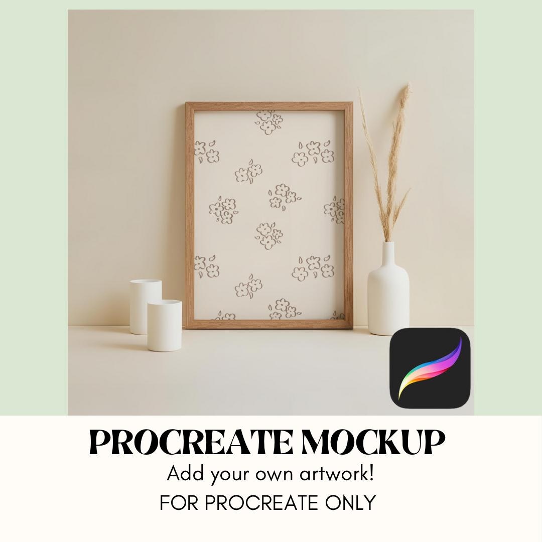 Procreate Mockup Framed Photo, Mockup for Seamless Surface Pattern ...