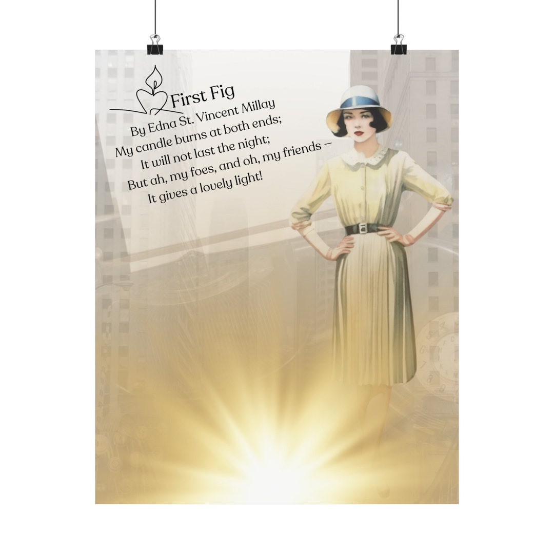 Edna St. Vincent Millay "first Fig" Wall Art - Etsy