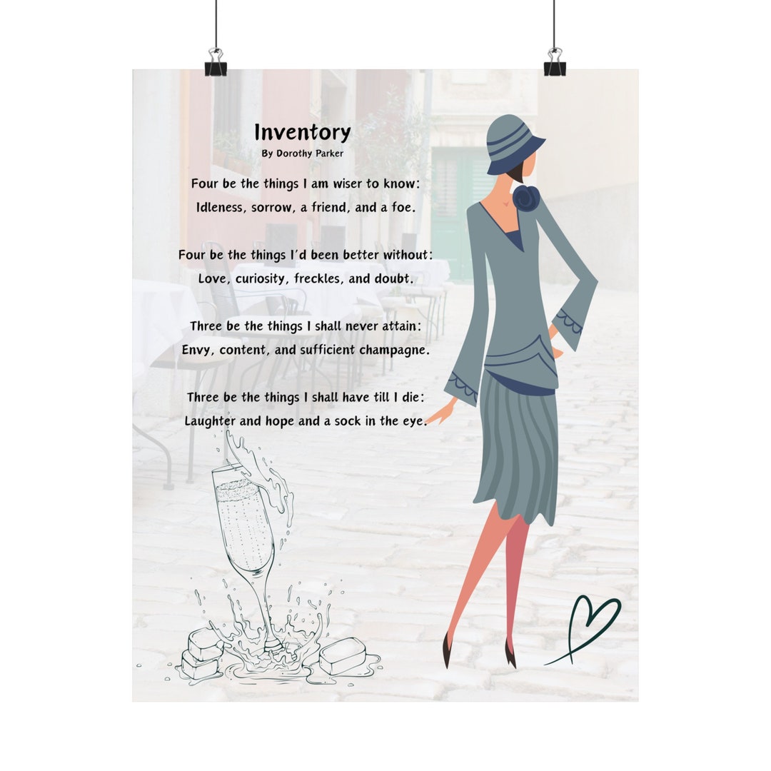 Dorothy Parker "inventory" Wall Art - Etsy