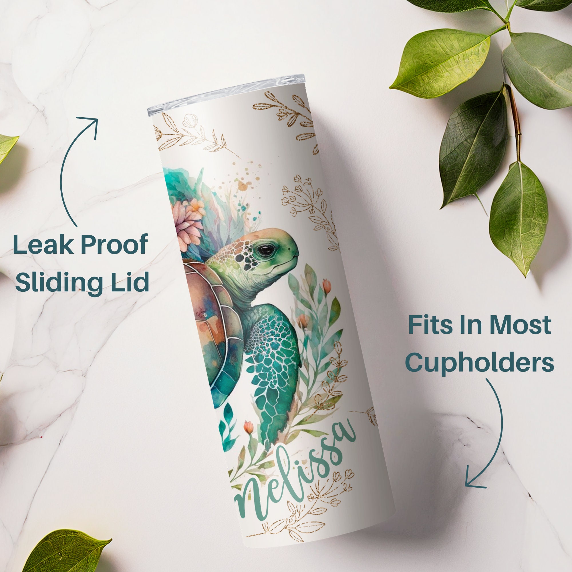 Sea Turtle Tumbler Personalized, Turtle Gifts for Women, Turtle Travel ...