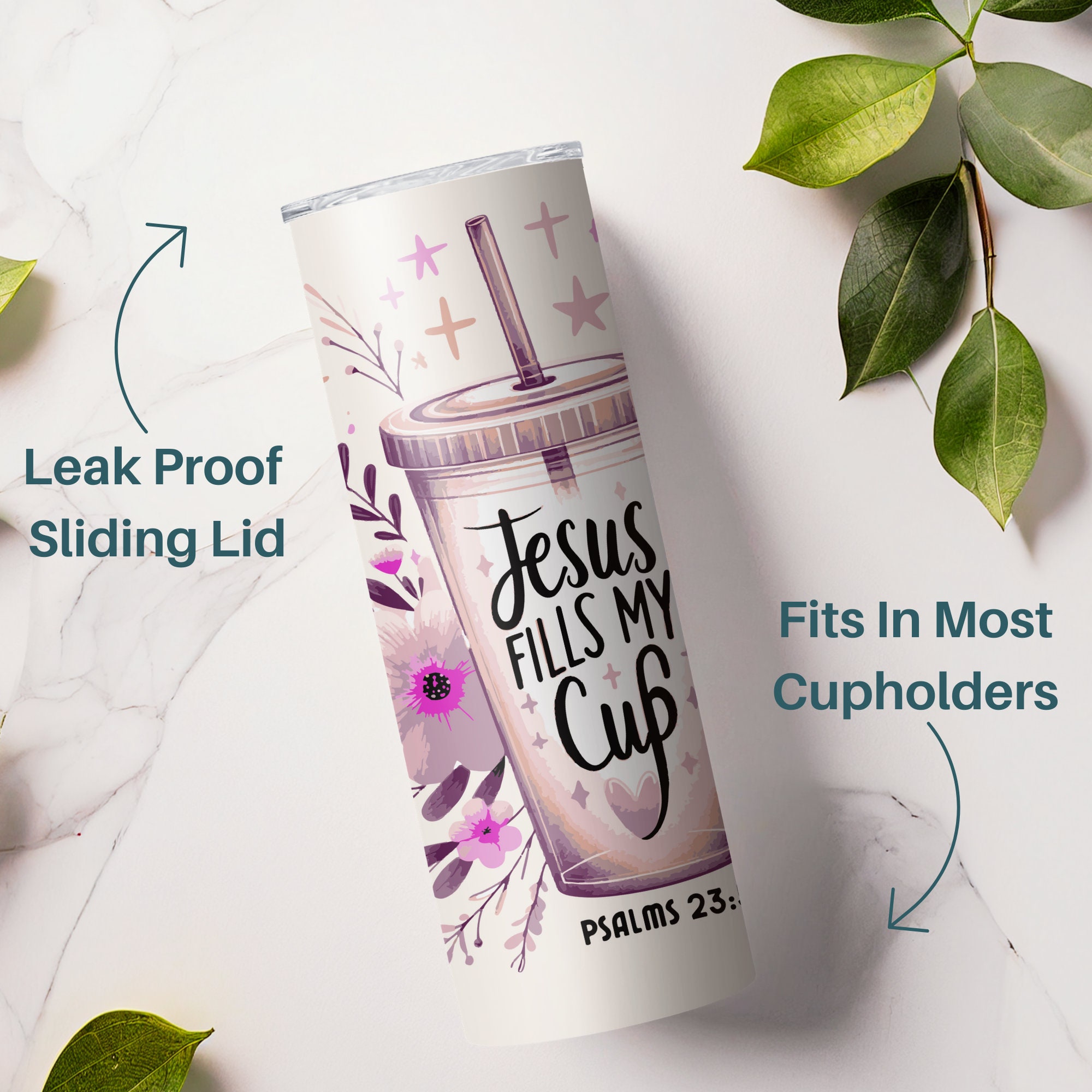 Bible Verse Tumbler Personalized, Christian Travel Mug Gift for Her ...