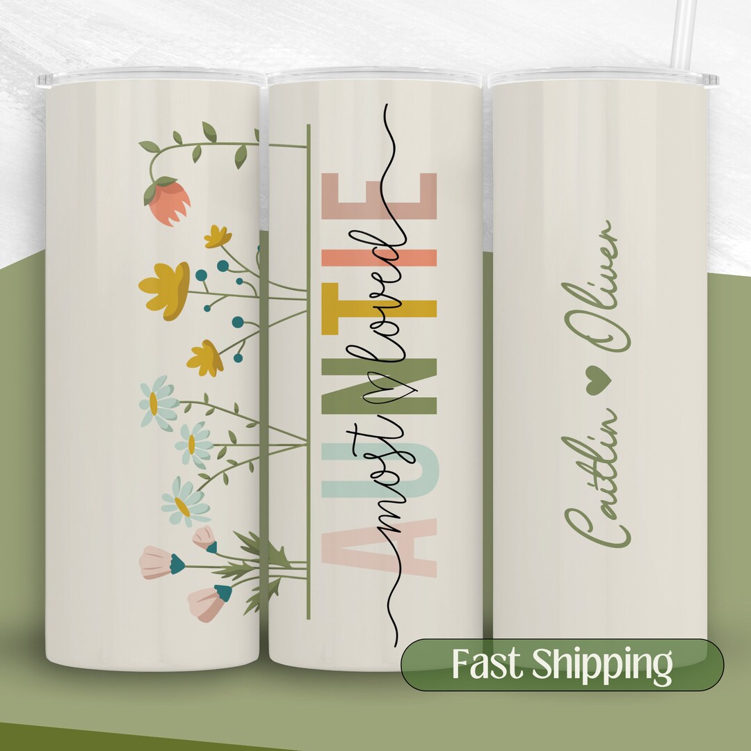 Custom Auntie Tumbler, Personalized Auntie Cup Gifts for Auntie From ...