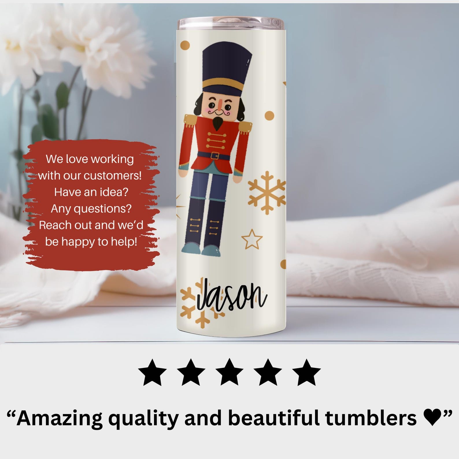 Personalized Christmas Nutcracker Tumbler, Nutcracker Travel Mug ...