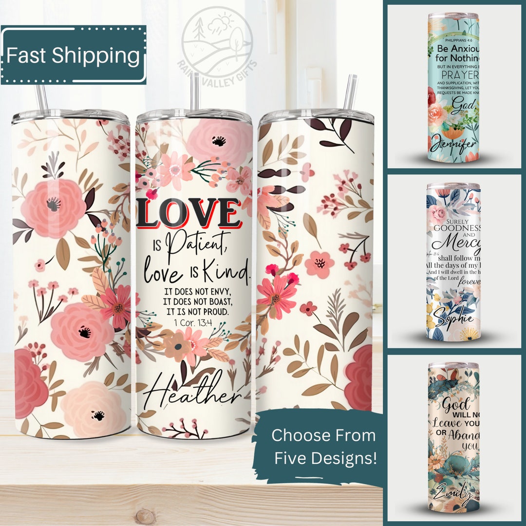 Bible Verse Tumbler Personalized, Christian Travel Mug Gift for Her ...