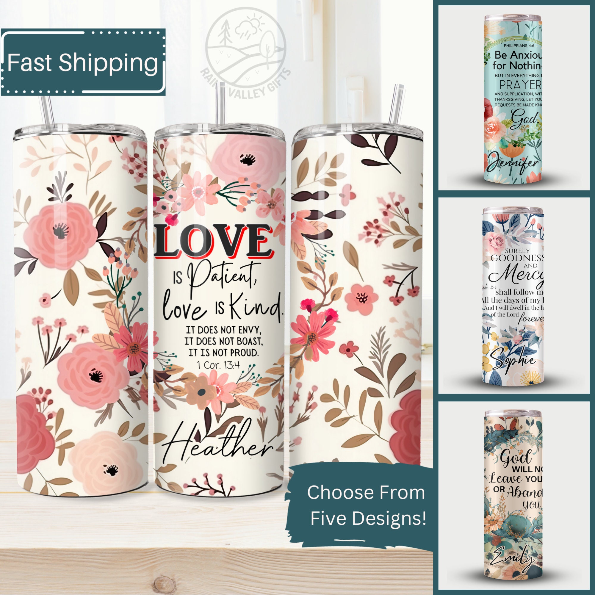 Bible Verse Tumbler Personalized, Christian Travel Mug Gift for Her ...