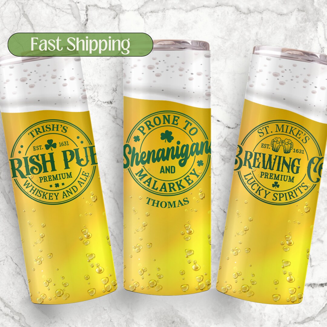 St Patrick's Day Tumbler, Personalized St Patricks Day Cup With Straw ...
