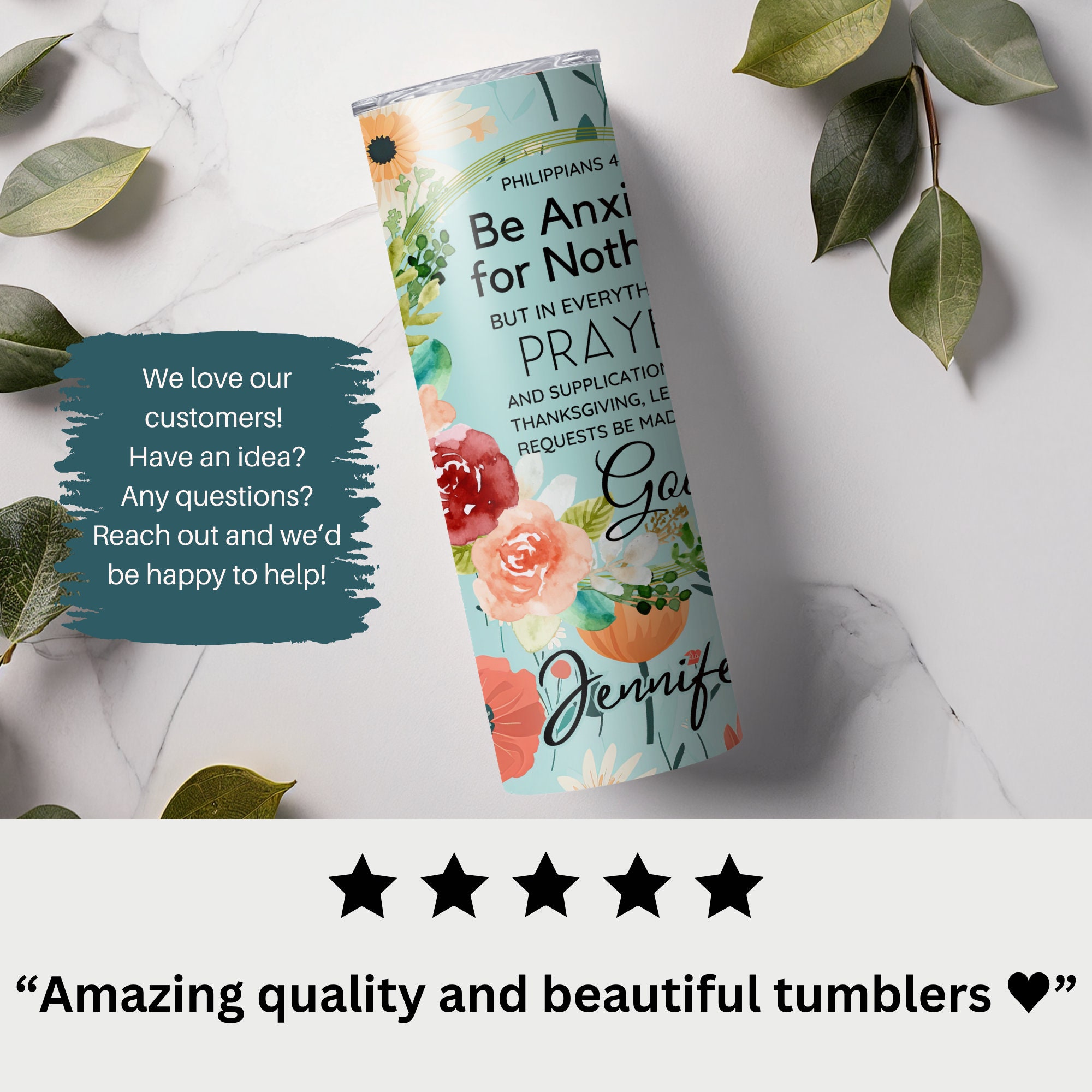 Bible Verse Tumbler Personalized, Christian Travel Mug Gift for Her ...