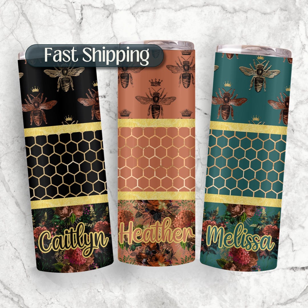 Personalized Bee Tumbler, Bee Tumbler With Straw, Bee Gifts for Women ...