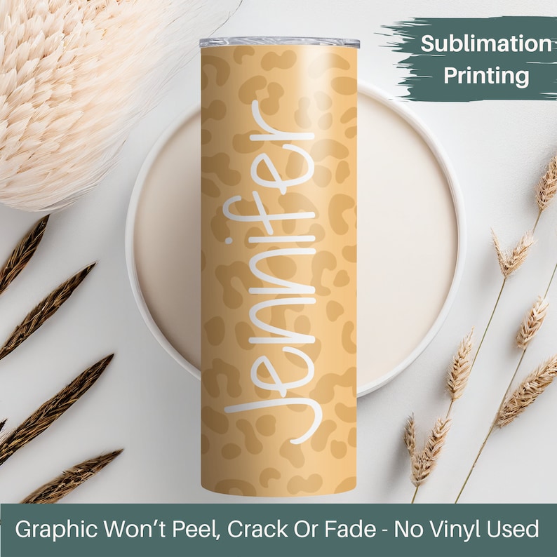 Custom Cheetah Print Tumbler With Lid and Straw, Leopard Print Travel ...