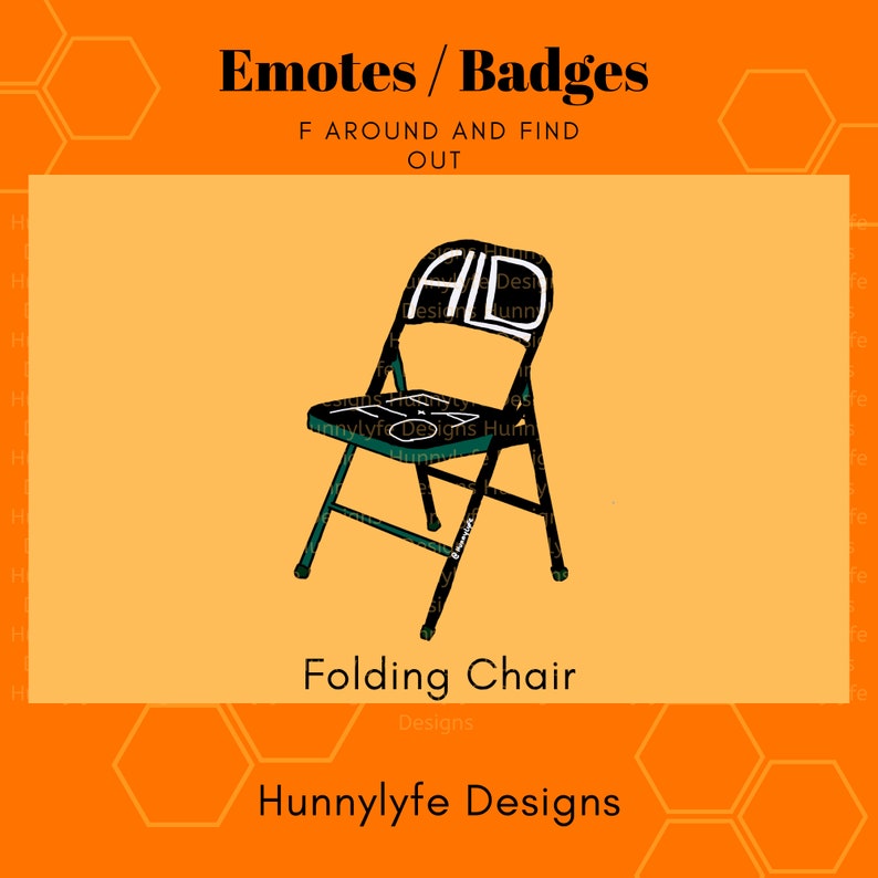Folding Chair Streaming Badges & Emotes: Twitch Channel Upgrade - Etsy