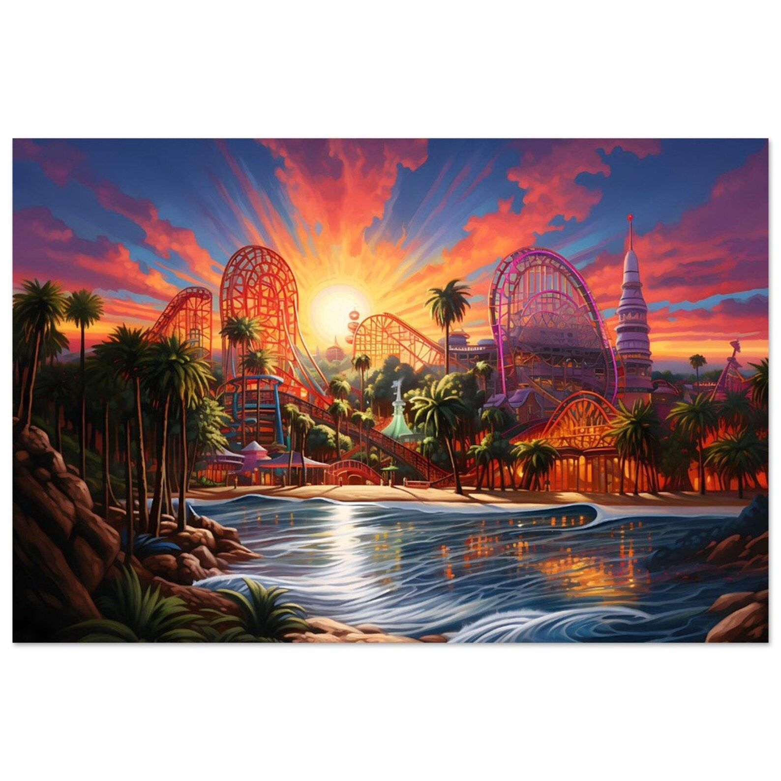 Golden Sands and Roller Coasters - Etsy