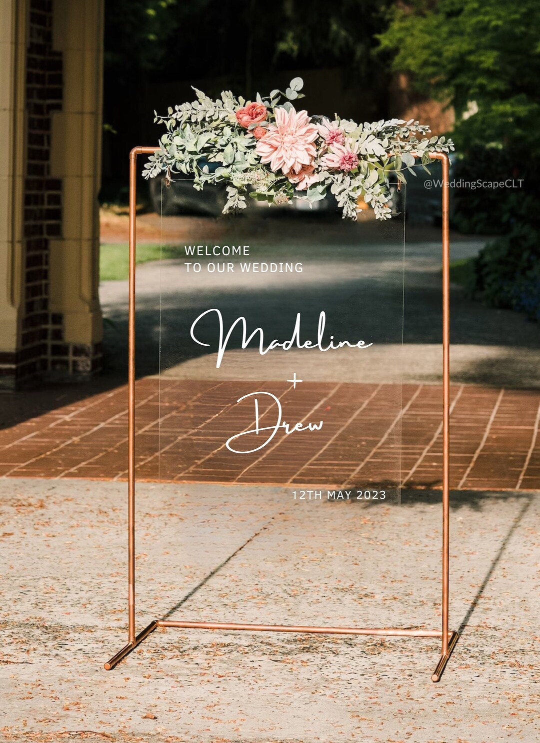 Clear Portrait Acrylic Wedding Sign, Personalized Welcome Sign, Acrylic ...