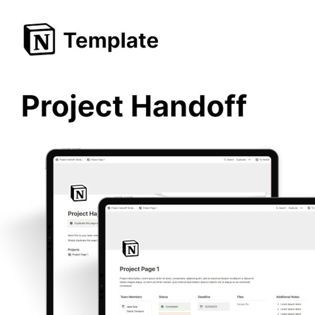 Project Handoff Template - Etsy