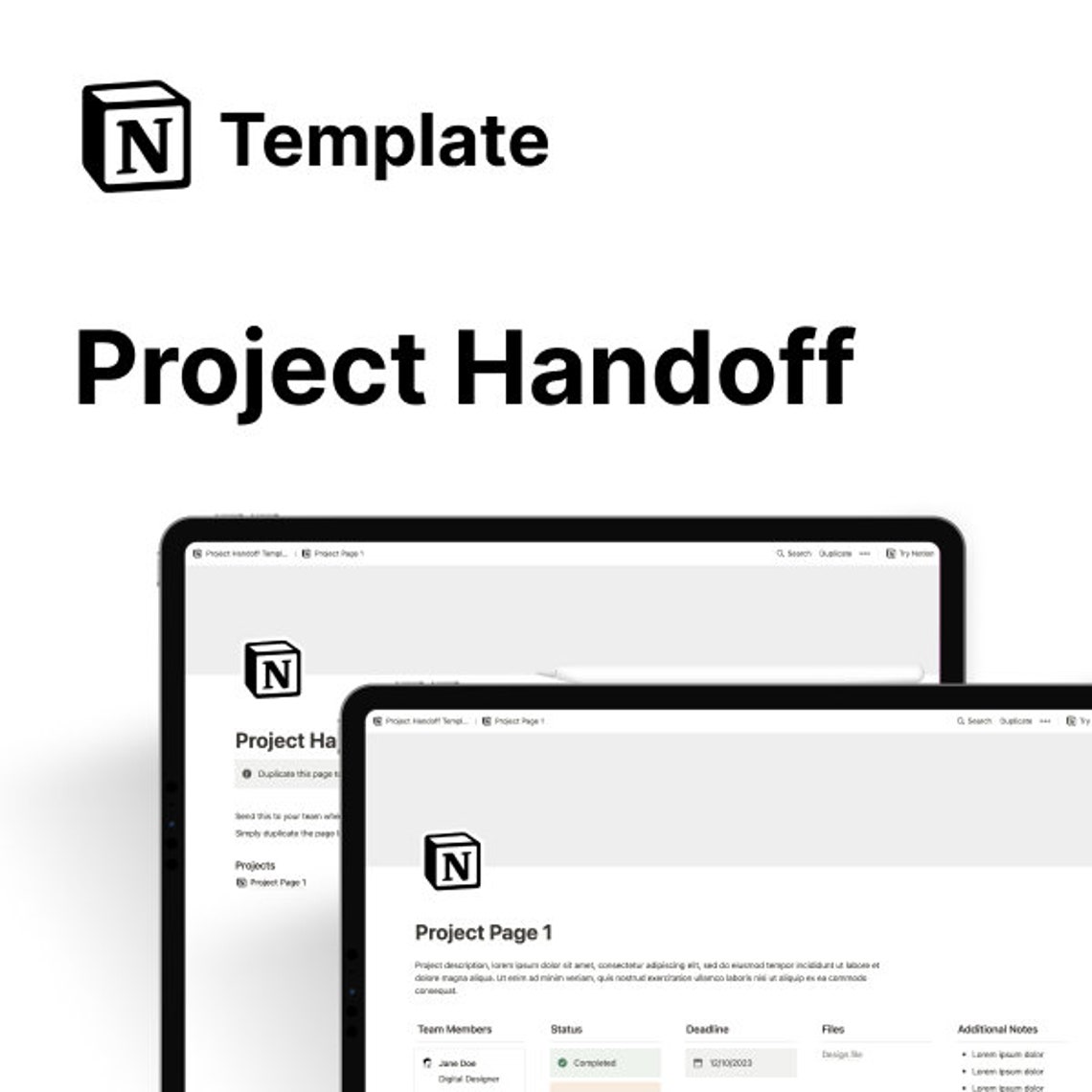 Project Handoff Template - Etsy