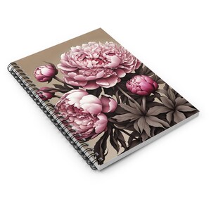 Pink Peonies, Spiral Notebook, Journal, Tarot Journal, Gift for Her/mom ...
