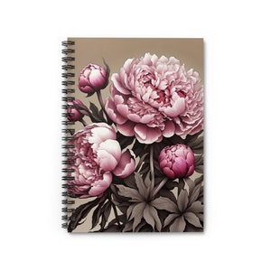 Pink Peonies, Spiral Notebook, Journal, Tarot Journal, Gift for Her/mom ...