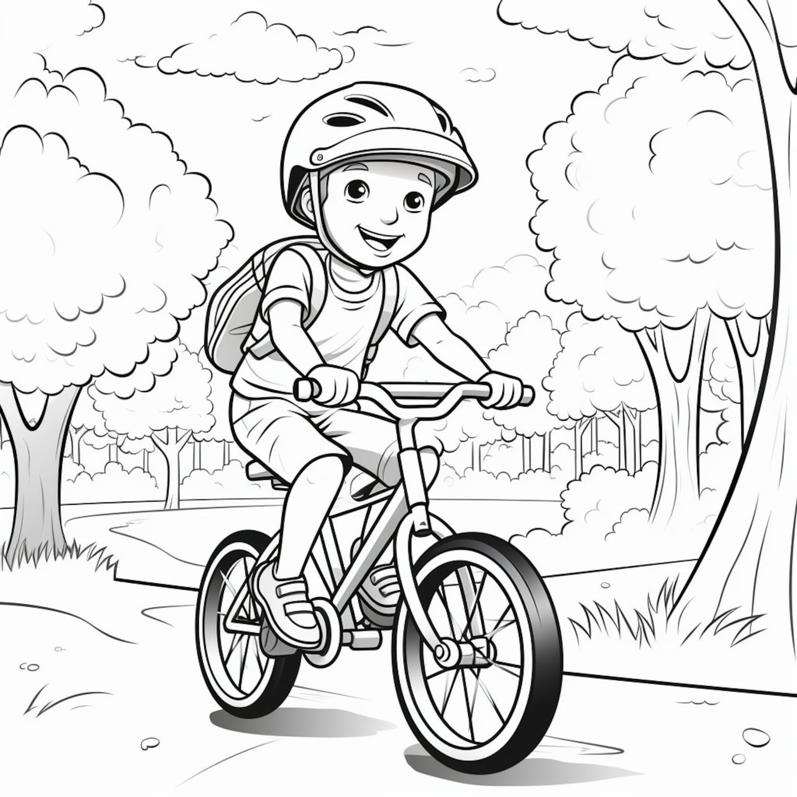 Kids Fun Activities Coloring Pages - Biking, Sports, Basketball, Cars ...