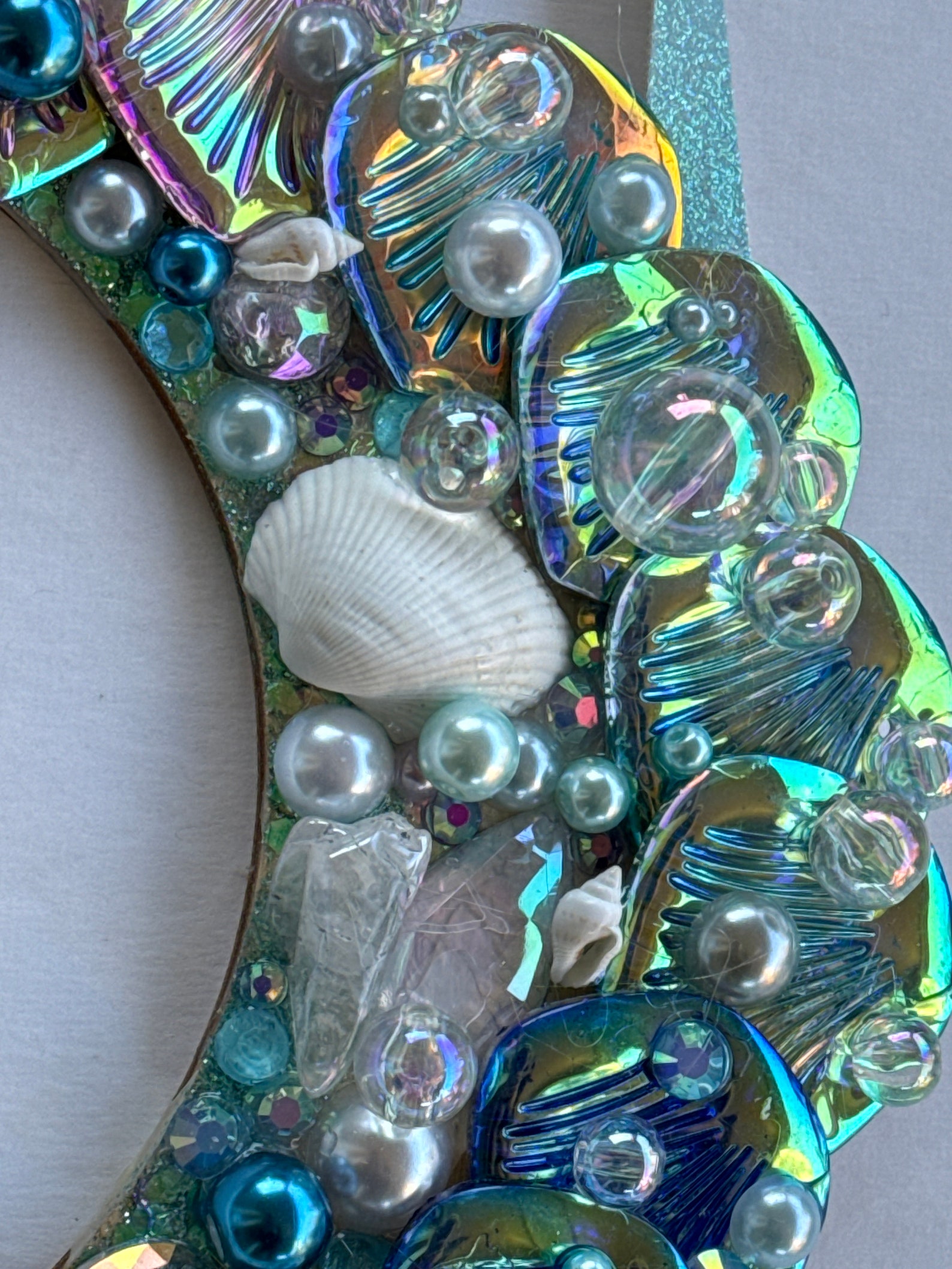 Ocean Blue Mermaid Scales Crescent Moon Wall Hanging - Etsy
