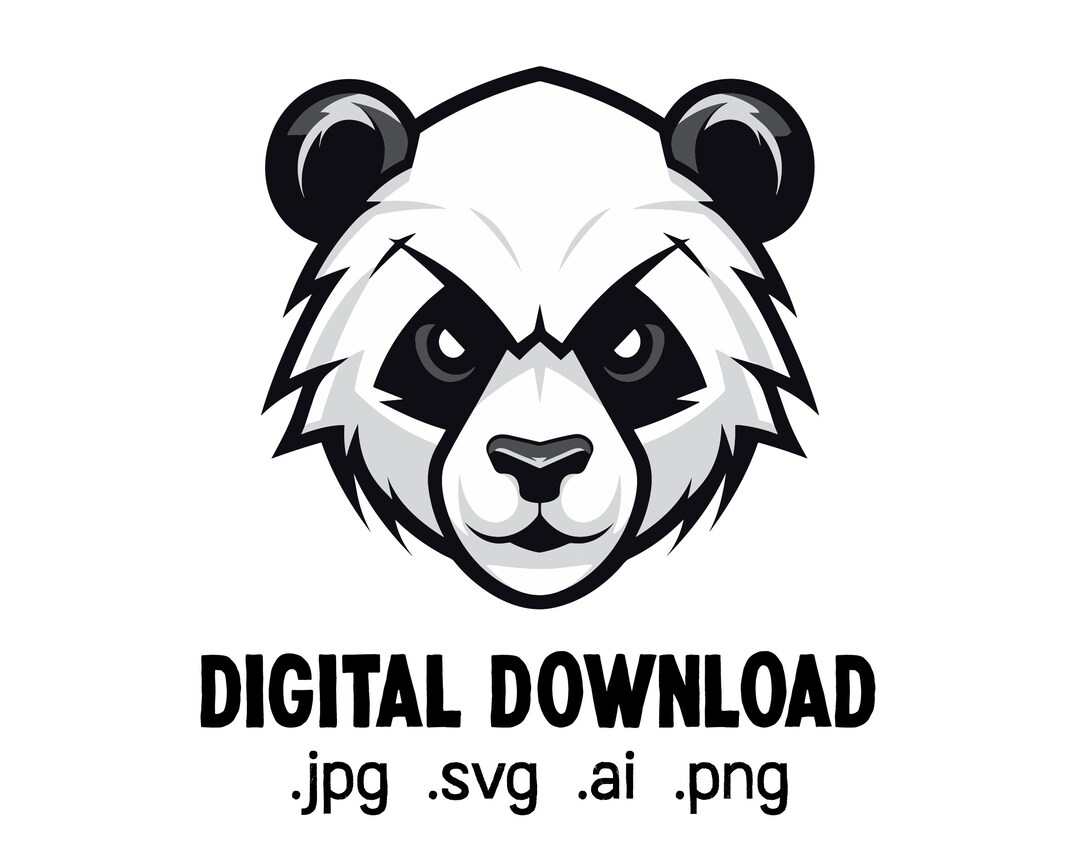 Panda Head Logo | Panda Mascot Logo | SVG Vector | Digital Download ...