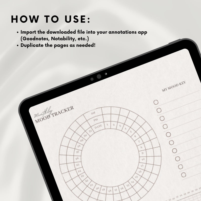 Daily Digital Mood Tracker Daily Mood Chart - Etsy