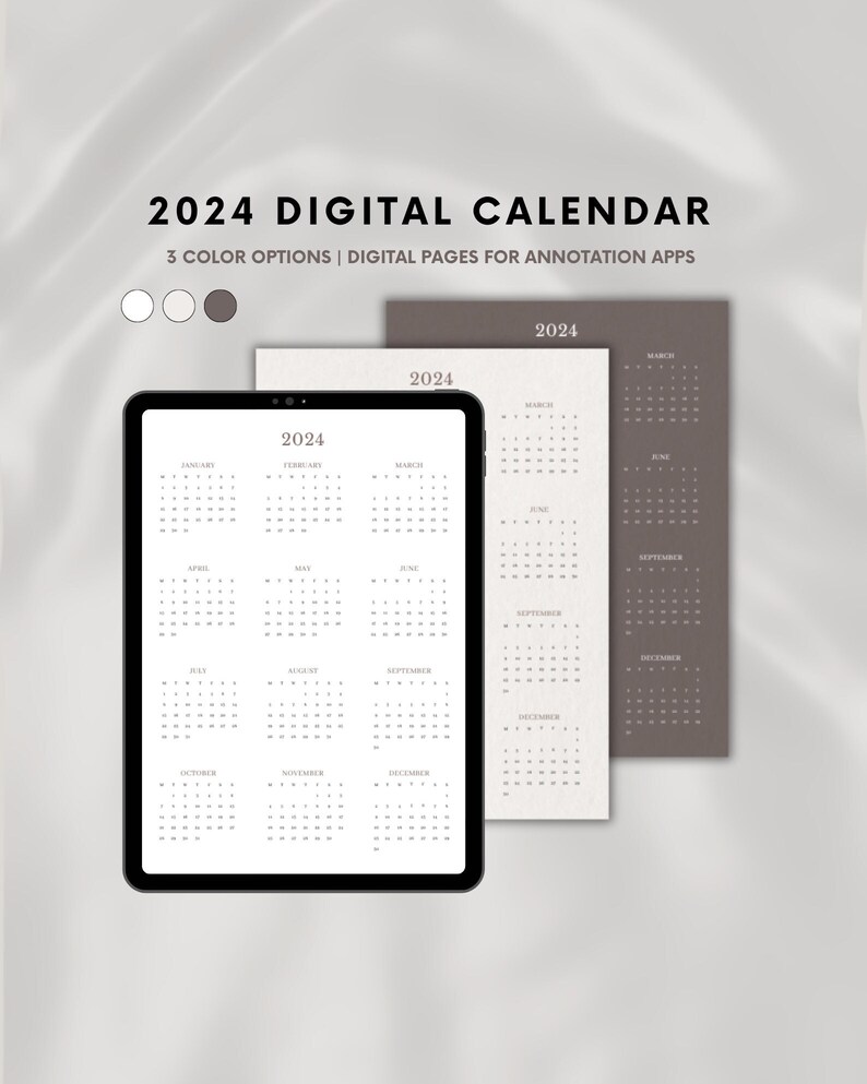 2024 Yearly Calendar Year at a Glance Yearly Overview - Etsy UK
