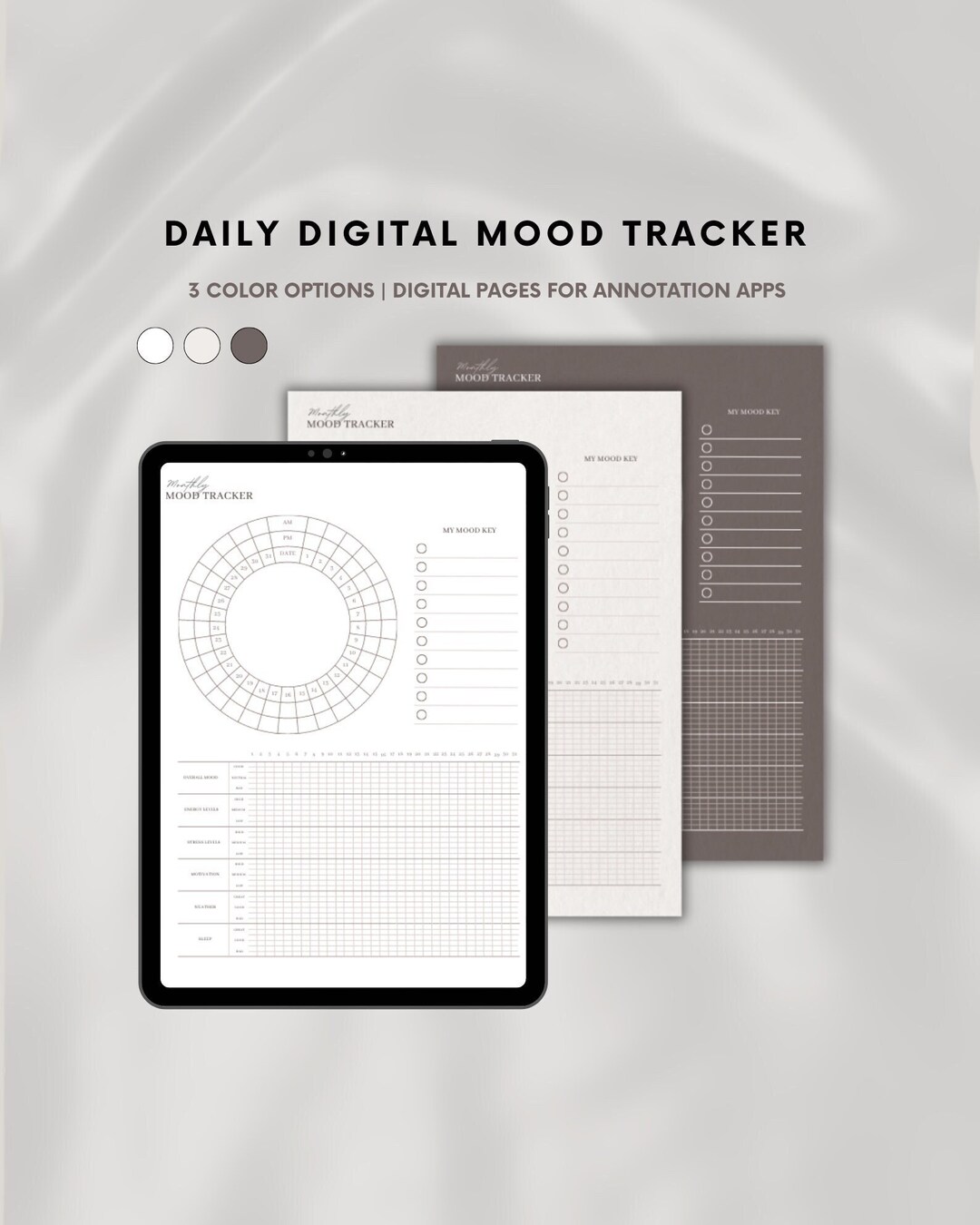 Daily Digital Mood Tracker Daily Mood Chart - Etsy