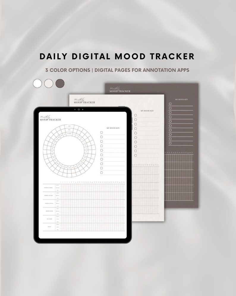 Daily Digital Mood Tracker Daily Mood Chart - Etsy