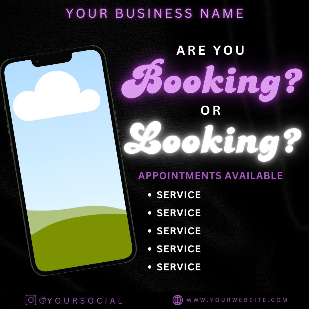 Editable Booking Announcement Templates | Instagram & Social Media ...