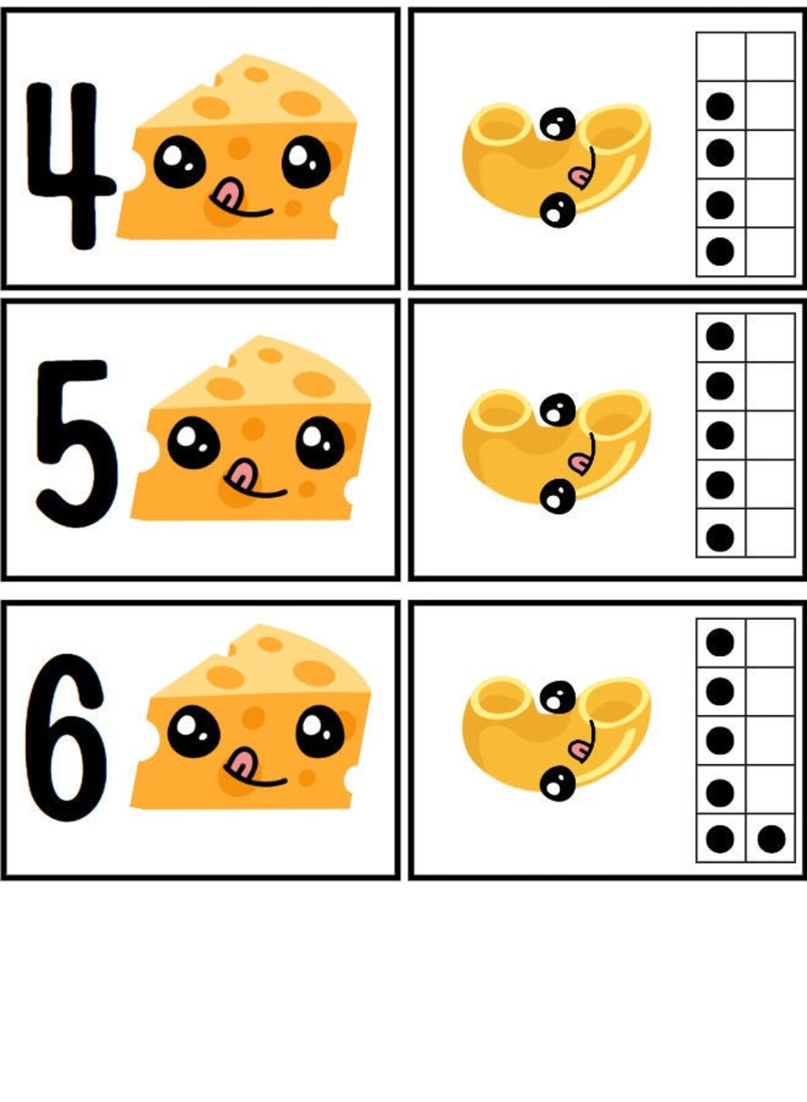 Macaroni & Cheese Math Flashcards - Etsy