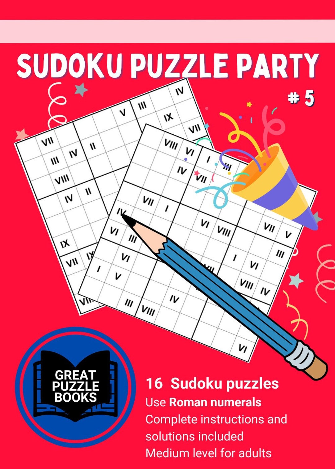 Sudoku Puzzle Party #5 W/roman Numerals - Etsy