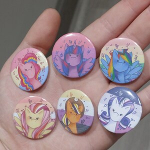 MLP / My Little Pony Inspired Art Pride Button Badges 32mm Pride Flag ...