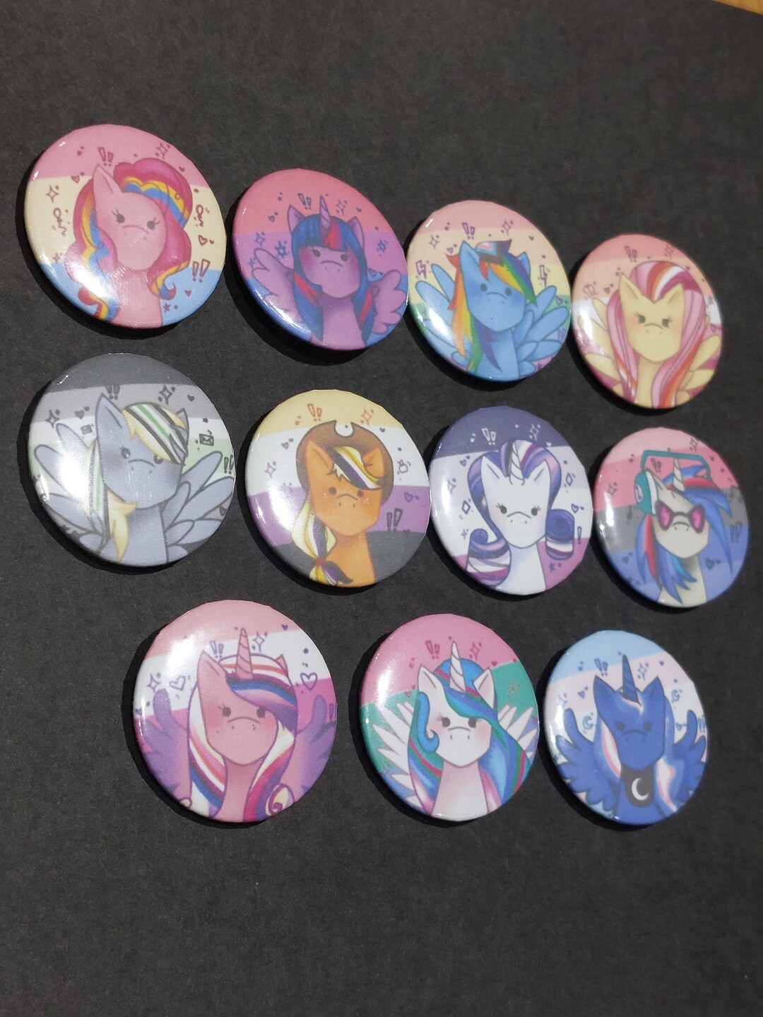 MLP / My Little Pony Inspired Art Pride Button Badges 32mm Pride Flag ...