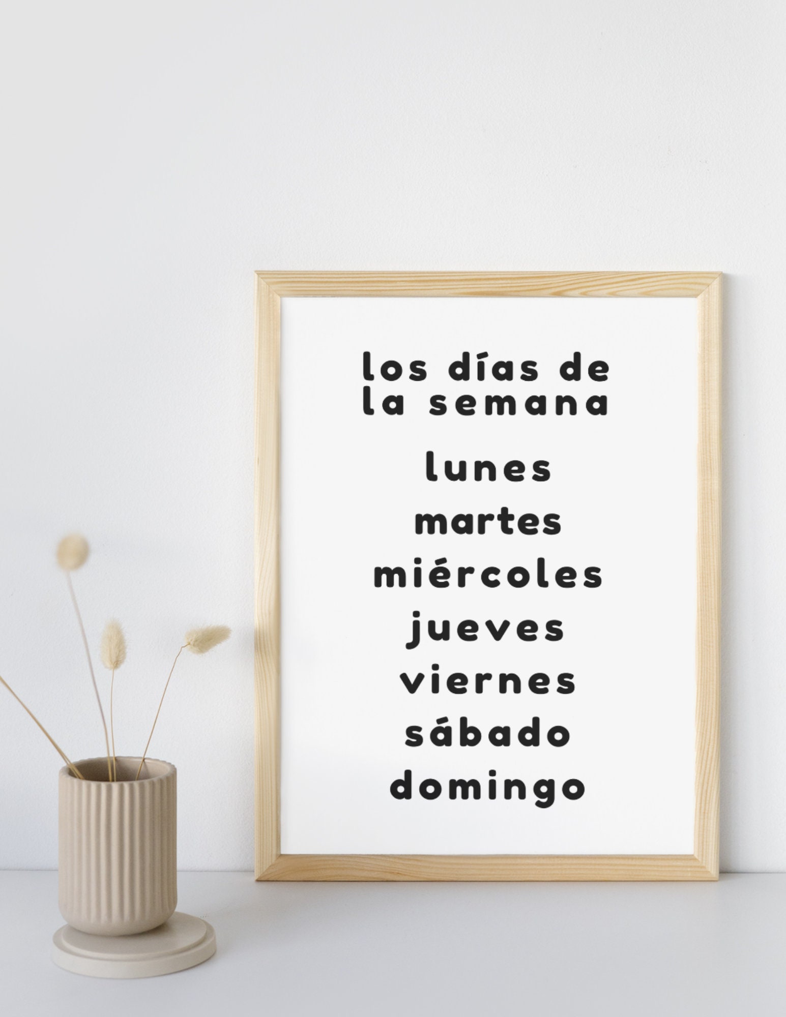 Spanish Days of the Week Poster for Language Learning (home or School ...