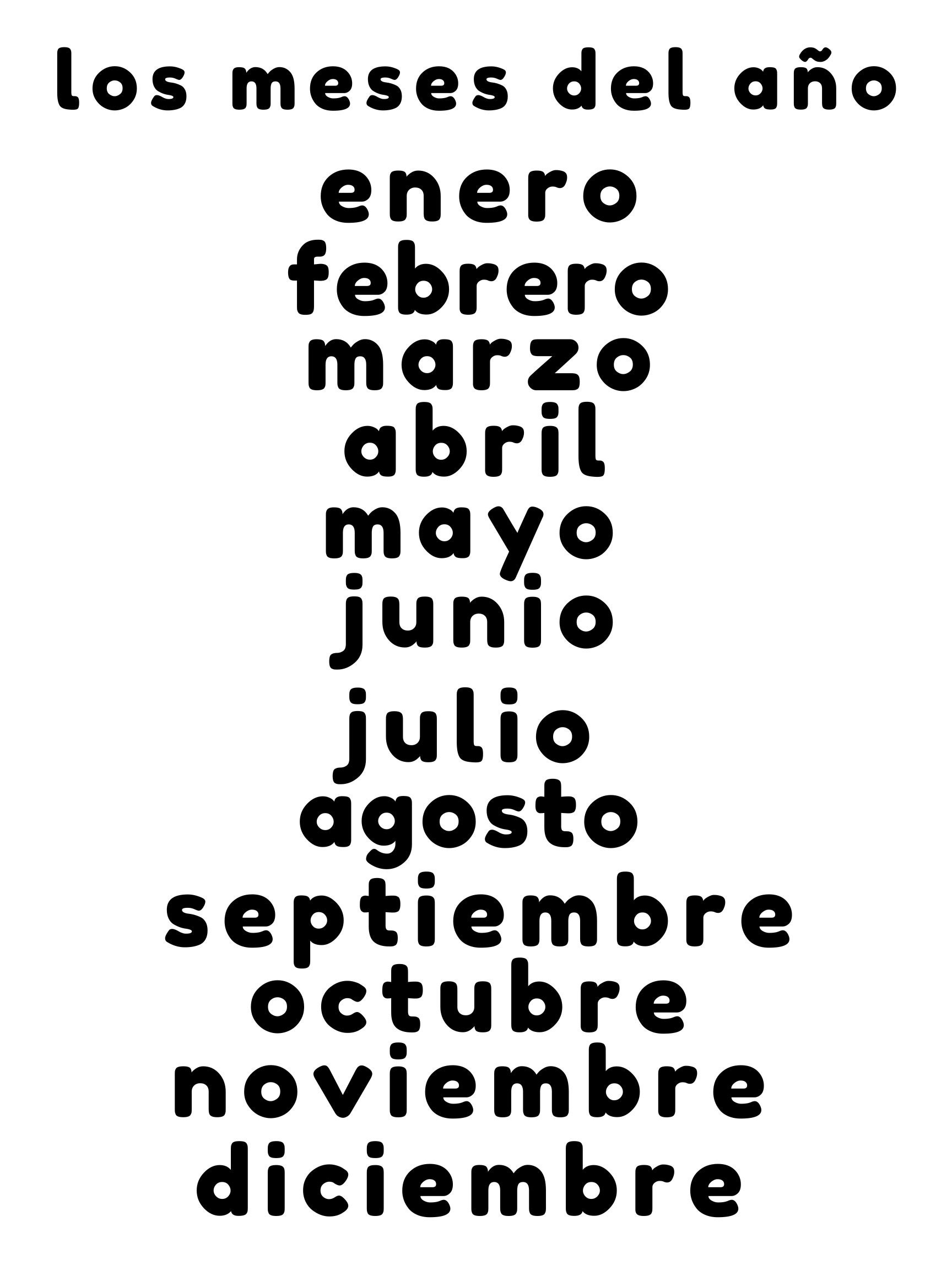 Spanish Months of the Year Poster for Language Learning (home or School ...