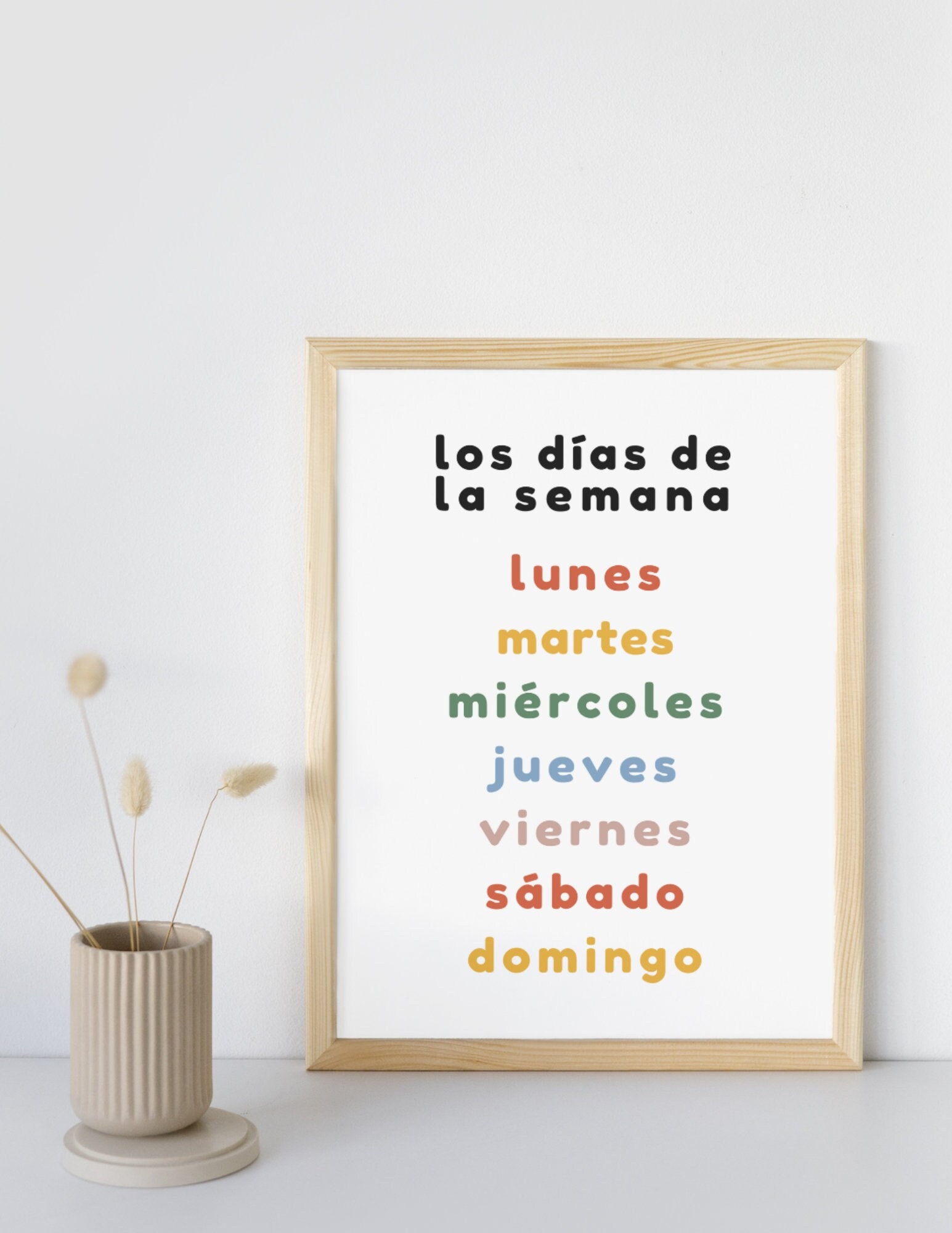 Spanish Days of the Week Poster for Language Learning (home or School ...