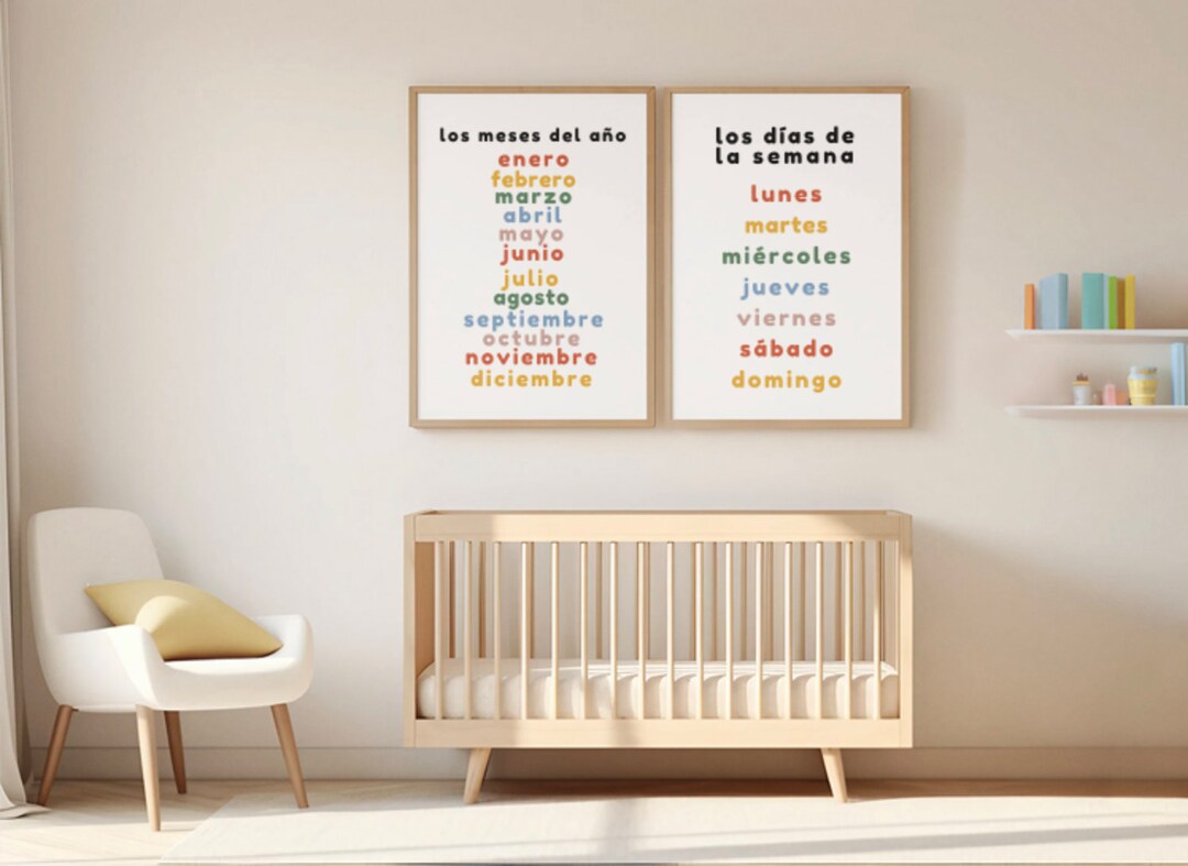 Spanish Days and Months Poster Bundle for Language Learning (home or ...