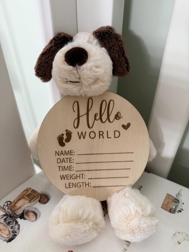 Newborn Baby Welcome Sign Timber Laser Etched - Etsy
