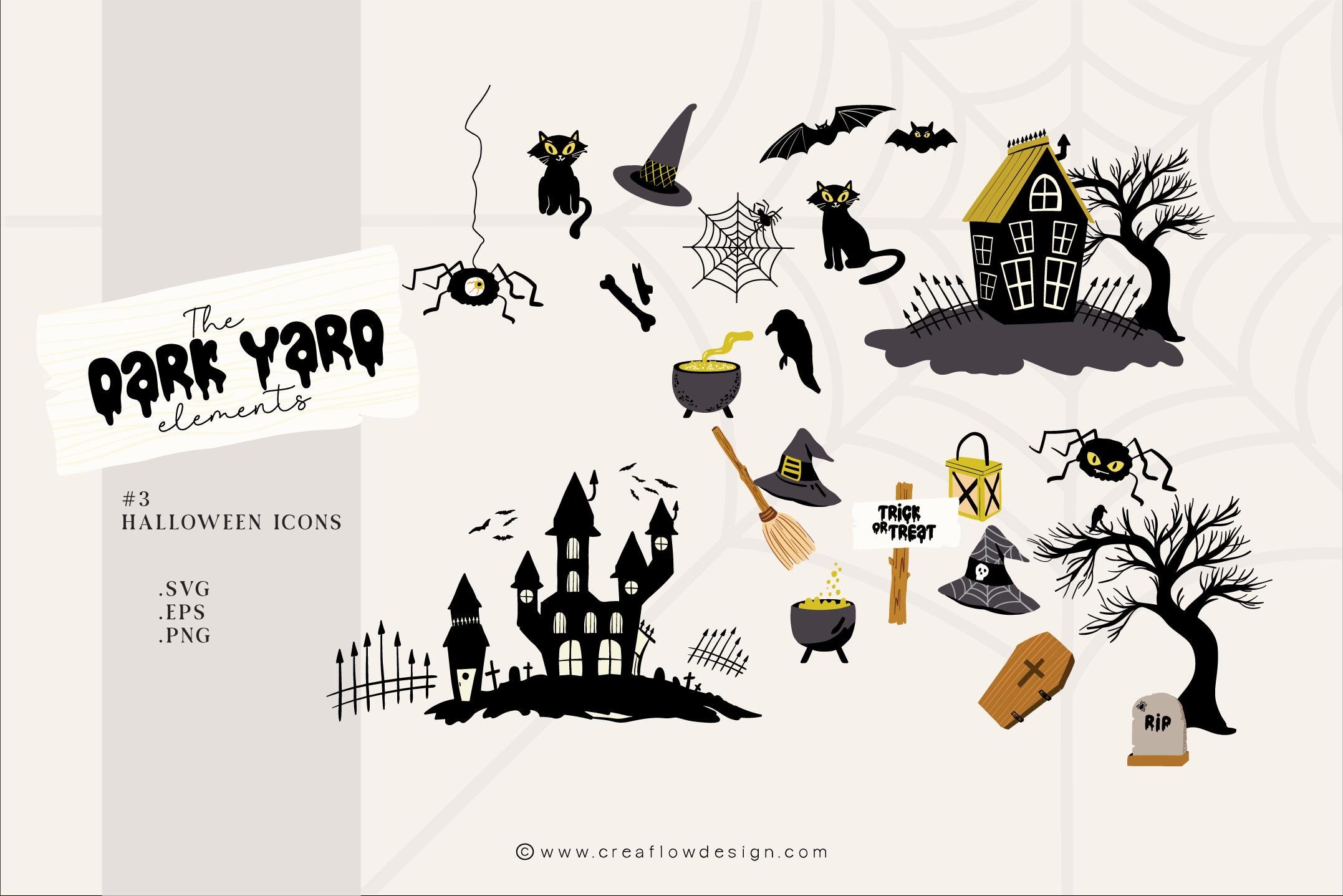 Whimsical Halloween Clipart Pack, 85 Hand Drawn Halloween Desserts ...