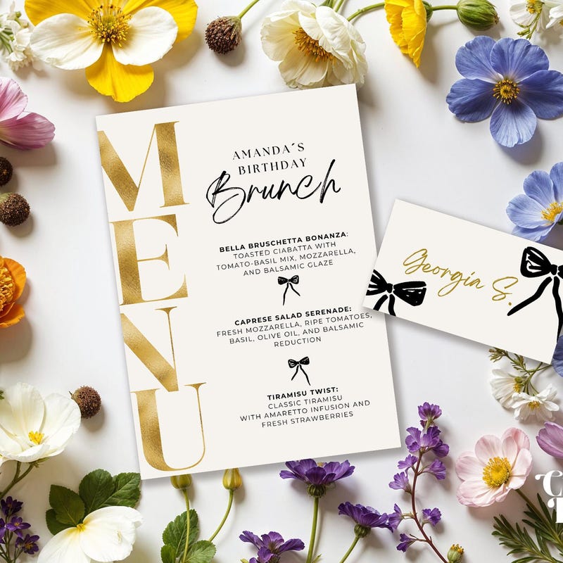 Gold Foil Menu - Etsy