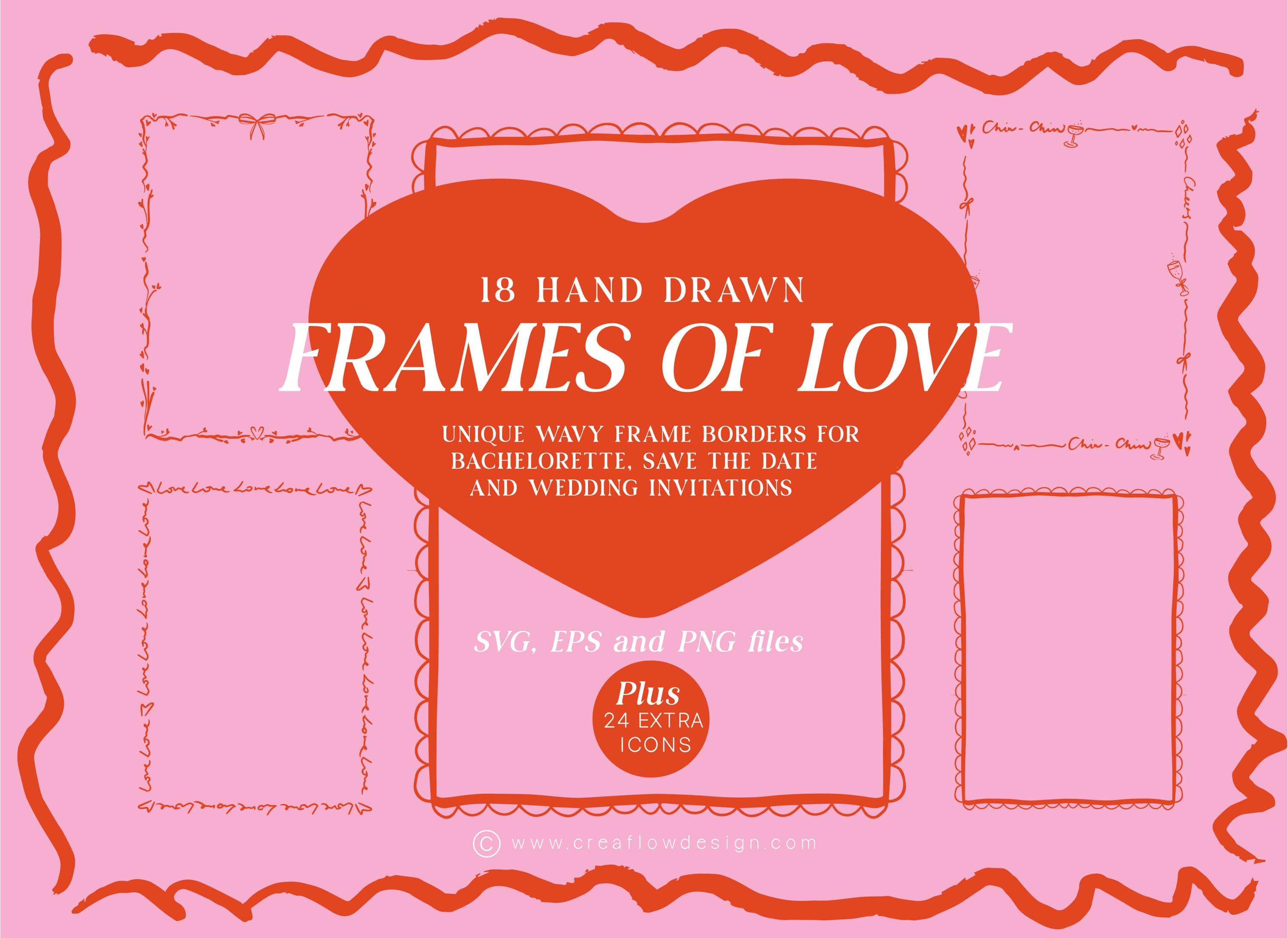 Hand Drawn Doodle Frames SVG Bundle, Whimsical Border Frames, 18 Hand ...